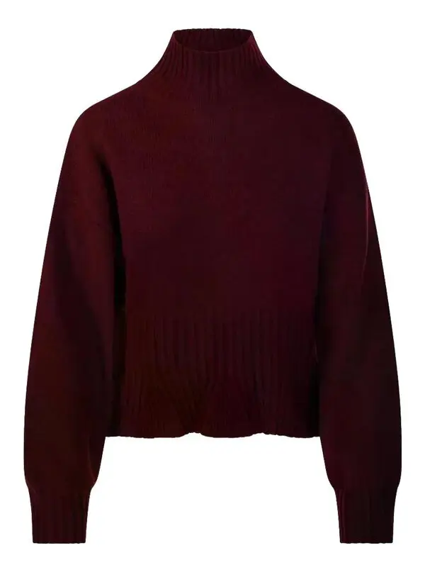 ALLUDE Ribbed-knit High-neck Sweater - Red