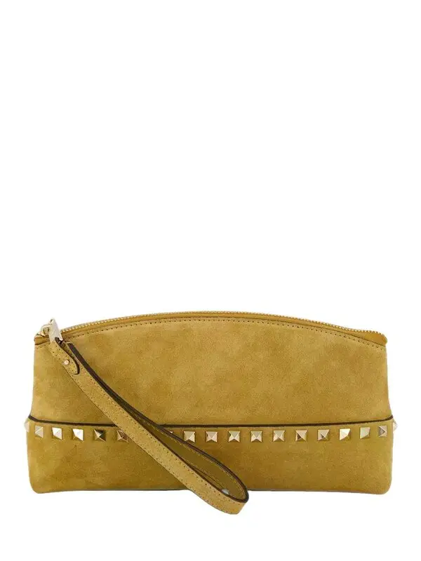 Valentino Garavani Rockstud Suede Pochette - Neutrals