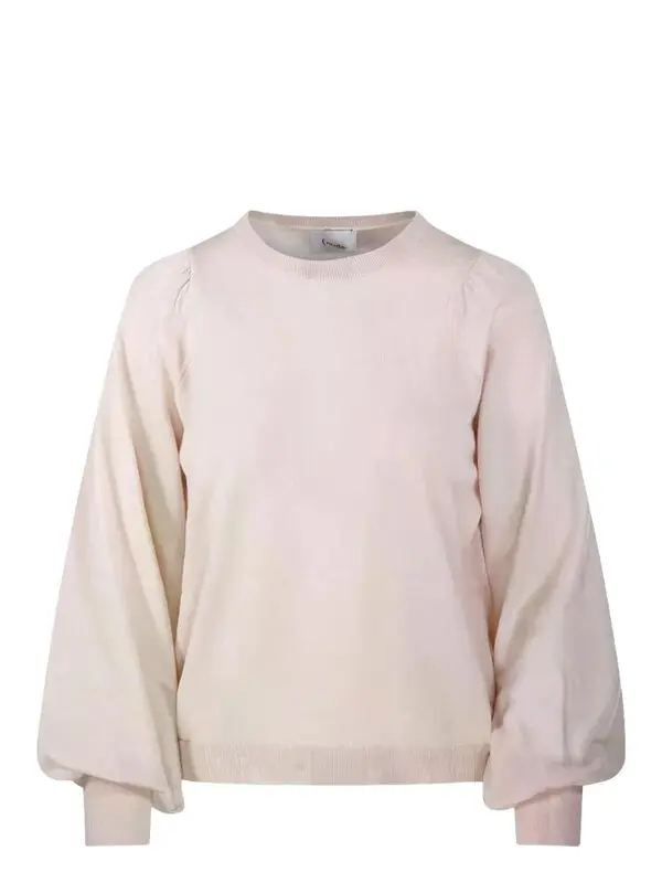 NUDE Puff Sleeve Crew Neck Sweater - Neutrals