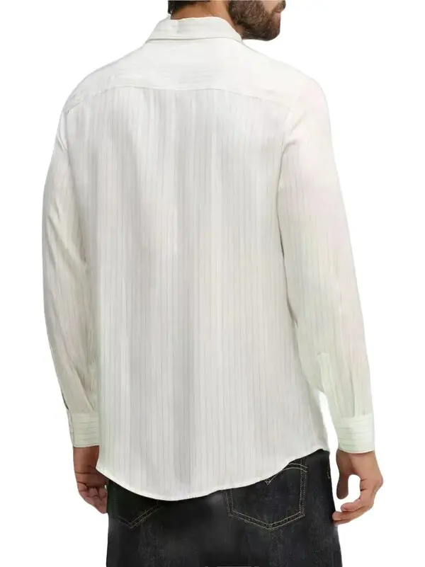 Armani Exchange Pinstripe-print Long-sleeve Shirt - White