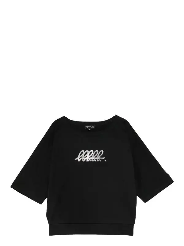 AGNES B. Logo-print Short-sleeve T-shirt - Black