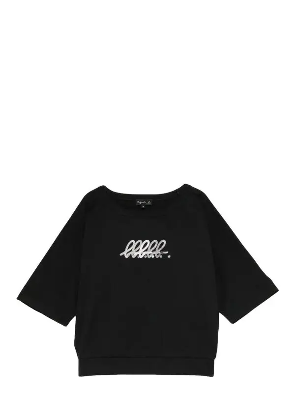 AGNES B. Logo-print Short-sleeve T-shirt - Black