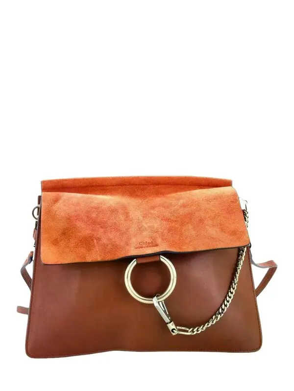 Chloé Faye Leather Medium Shoulder Bag - Brown