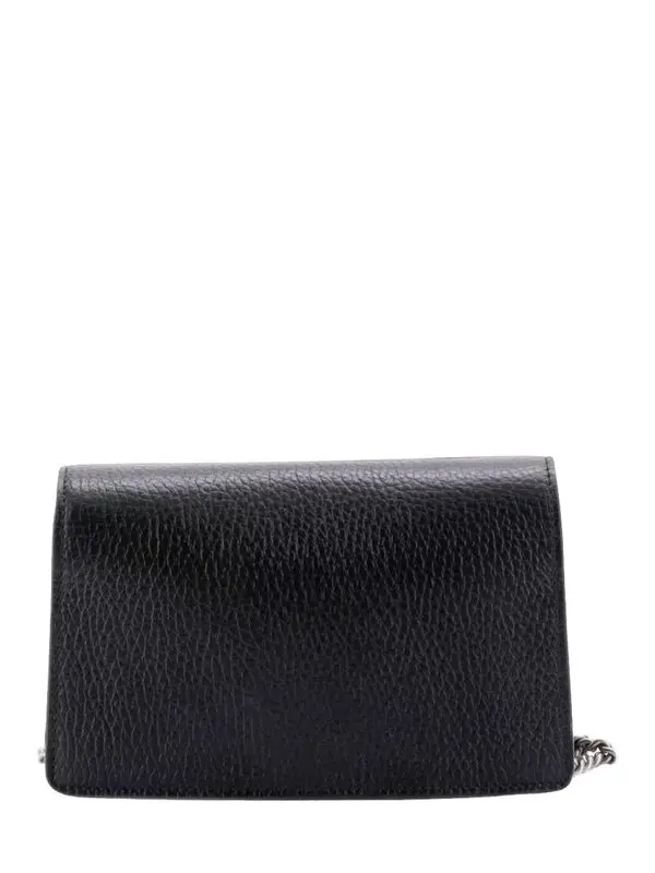 Gucci Dionysus Leather Super Mini Clutch Bag - Black