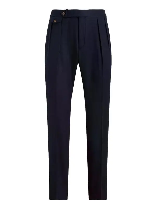 Polo Ralph Lauren Wool Flannel Pleated Trousers - Blue