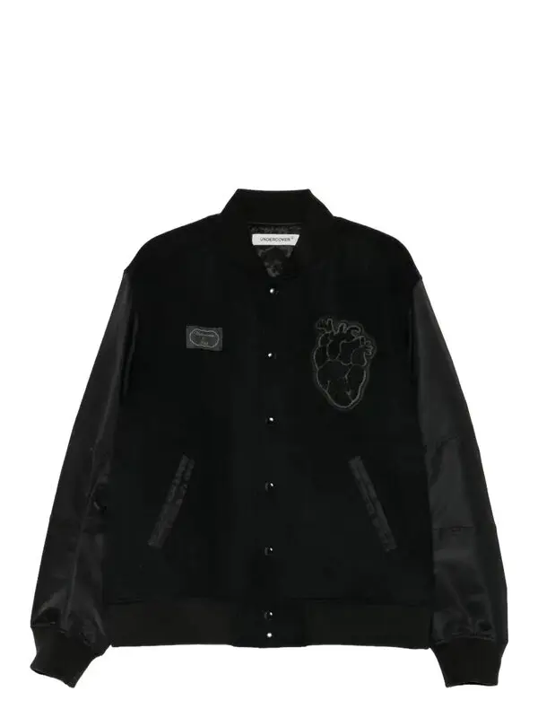 Undercover Heart Patch Varsity Jacket - Black
