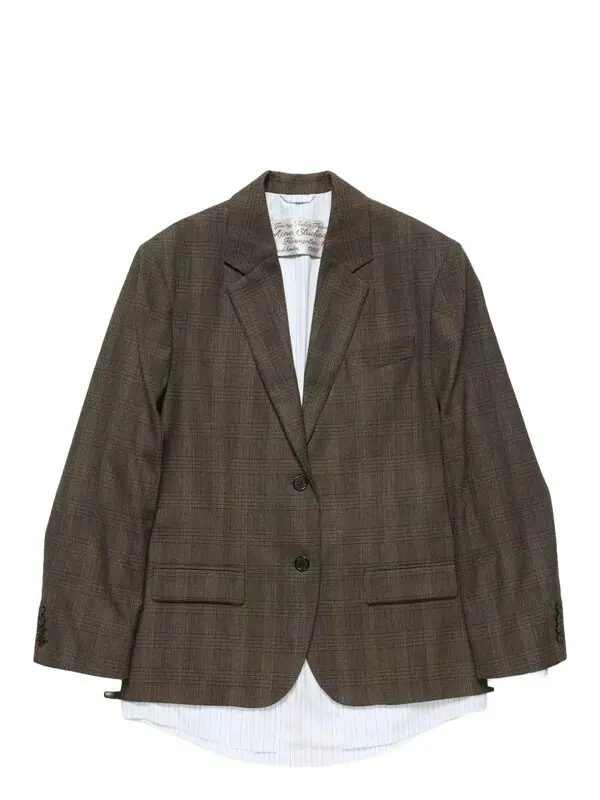 Acne Studios Layered Wool Suit Jacket - Brown