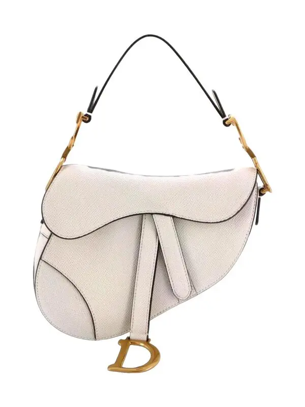 Dior Saddle Handbag Leather Mini Shoulder Bag - White
