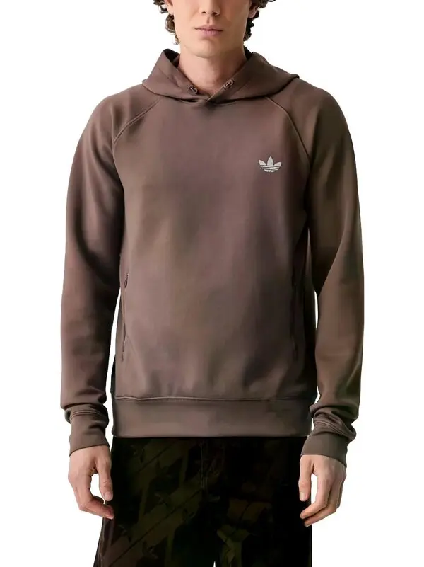 Adidas Logo-print Raglan-sleeve Hoodie - Brown