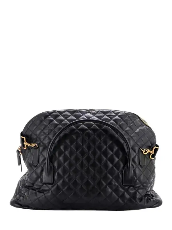 Saint Laurent Quilted Leather Travel Bag - Black