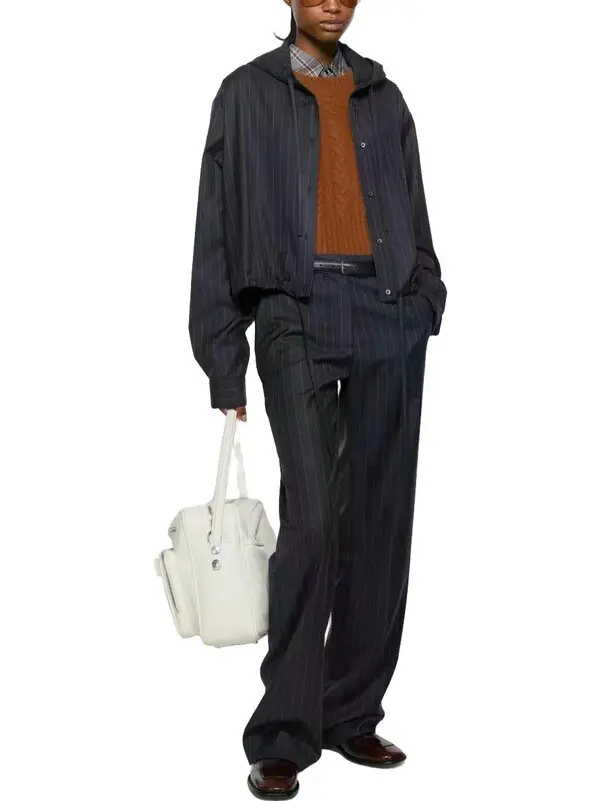 Acne Studios Button-up Wool Overshirt With Pinstripe Pattern - Blue