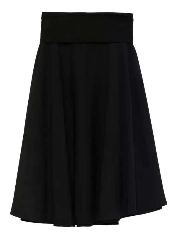 AGNES B. Flared Midi Skirt - Black
