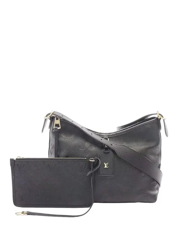 LOUIS VUITTON 2021 Pm Monogram Empreinte Carryall Shoulder Bag - Black