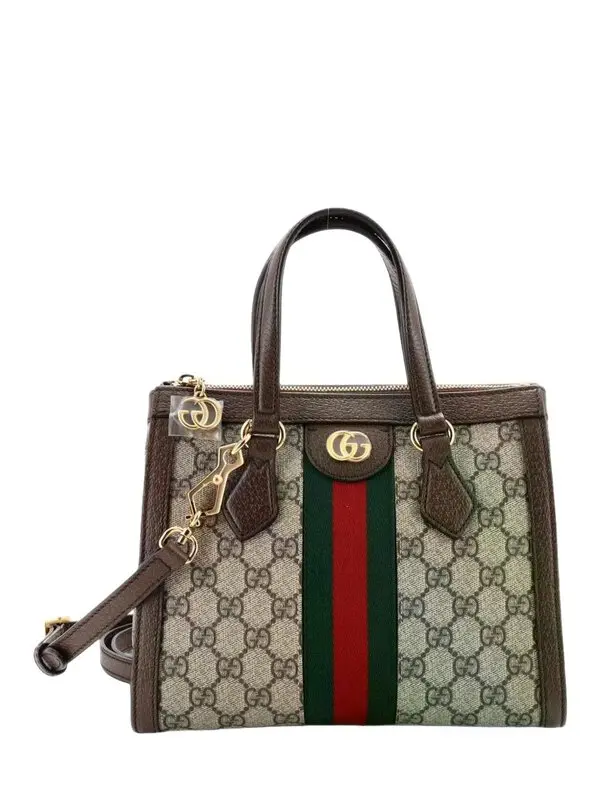 Gucci Ophidia Top Handle Gg Coated Canvas Small Tote Bag - Brown