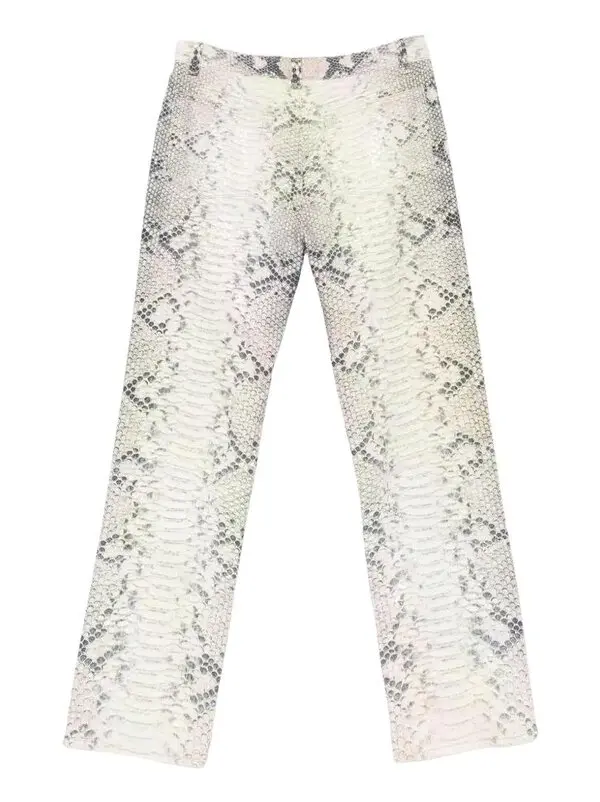 Roberto Cavalli 2000s Snake-print Jeans - Neutrals