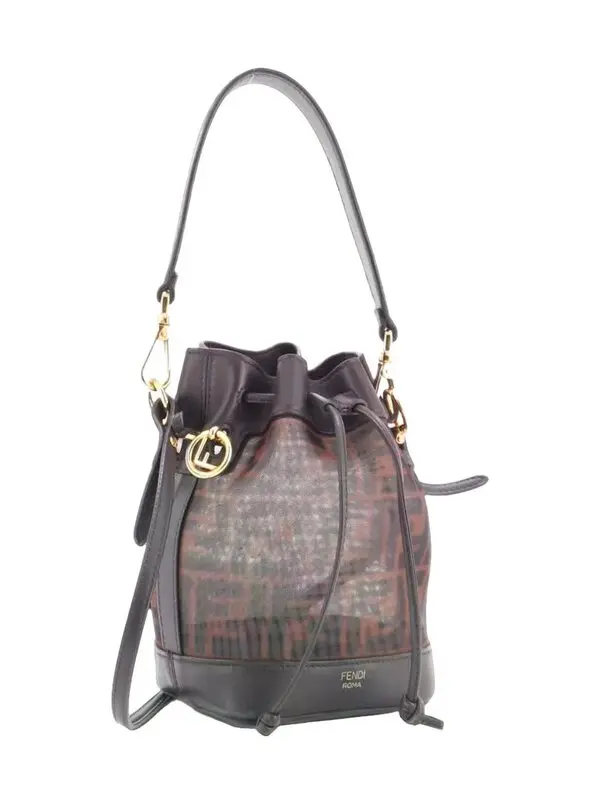 Fendi Mon Tresor Zucca Mesh With Leather Mini Bucket Bag - Brown