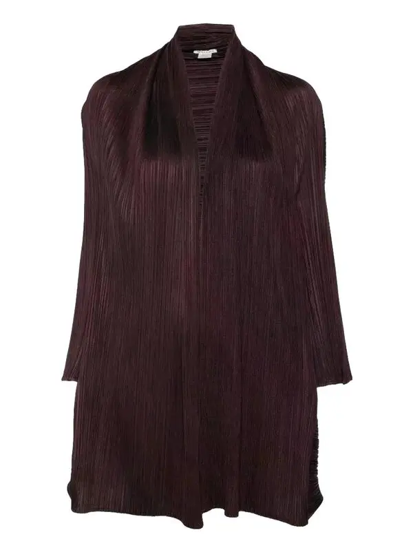 Issey Miyake Pleated Cardigan - Brown