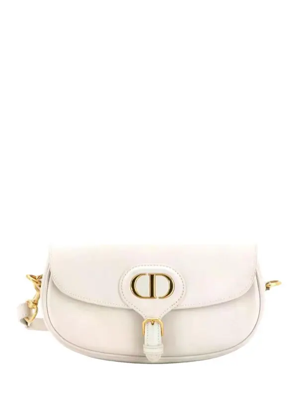 Dior Bobby Flap Leather East West Crossbody Bag - White