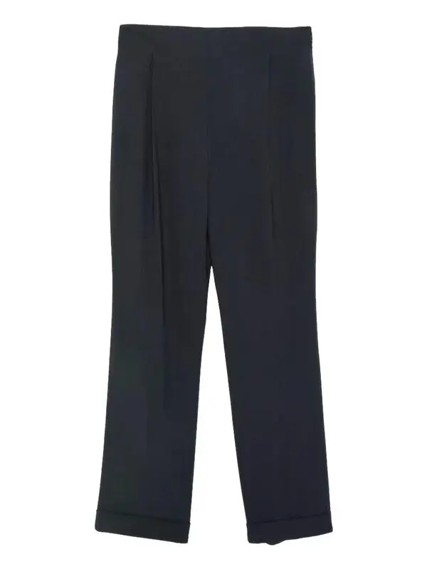 ROMEO GIGLI 1990s Pleated Turn-up Trousers - Black