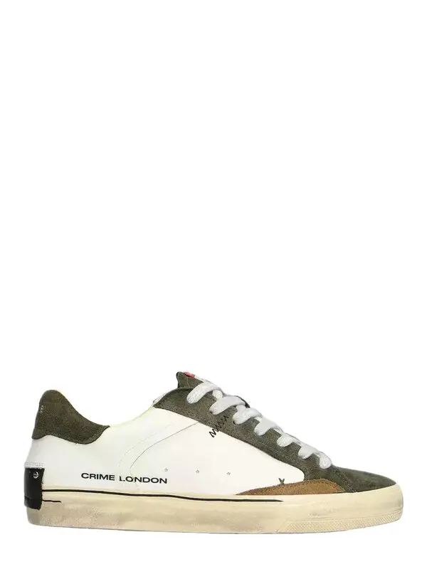 CRIME LONDON Deconstructed Distressed-effect Panelled Sneakers - White