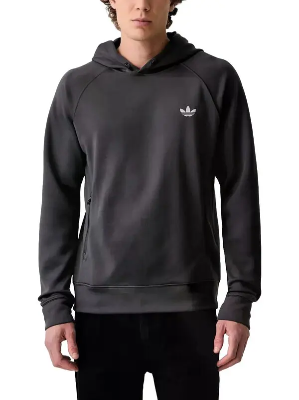 Adidas Logo-print Raglan-sleeve Hoodie - Grey