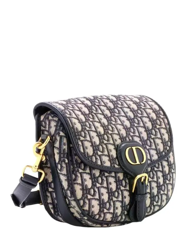 Dior Bobby Flap Bag Oblique Canvas Medium Crossbody Bag - Blue