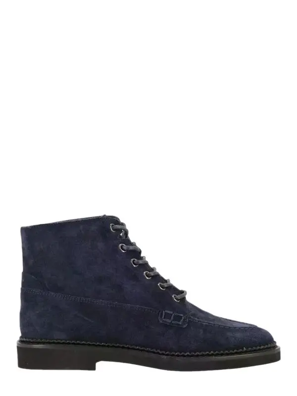 TOD'S Suede Lace-up Ankle Boots - Blue