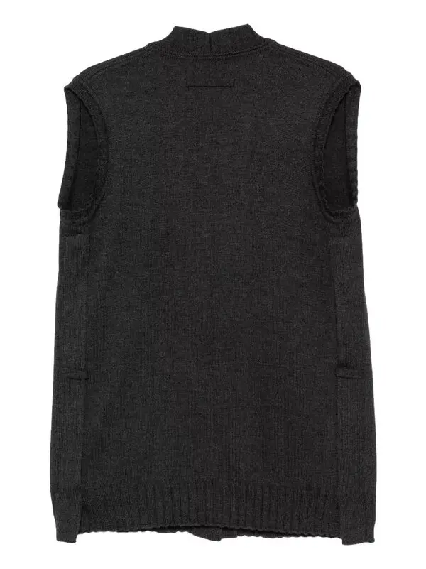 JEAN PAUL GAULTIER Sleeveless V-neck Cardigan - Grey