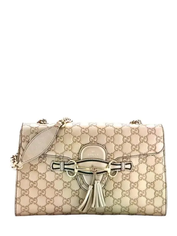 Gucci Emily Chain Flap Bag Ssima Leather Shoulder Bag - Gold