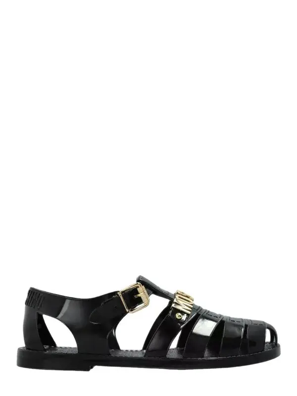 Moschino Plaque Sandals - Black