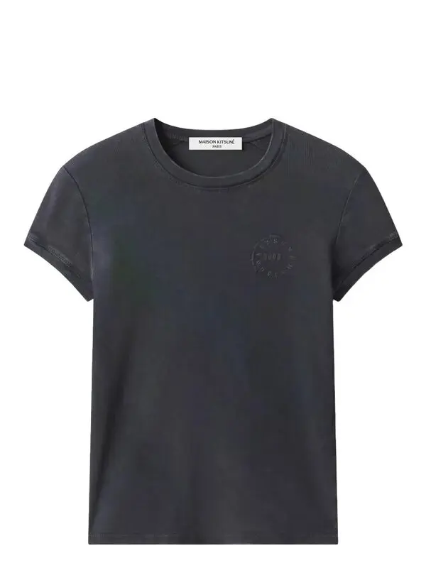 Maison Kitsuné Circle Stamp Logo T-shirt - Grey