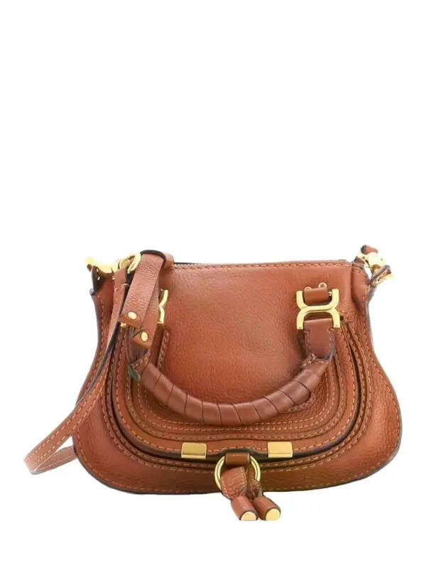 Chloé Marcie Satchel Leather Baby Crossbody Bag - Brown