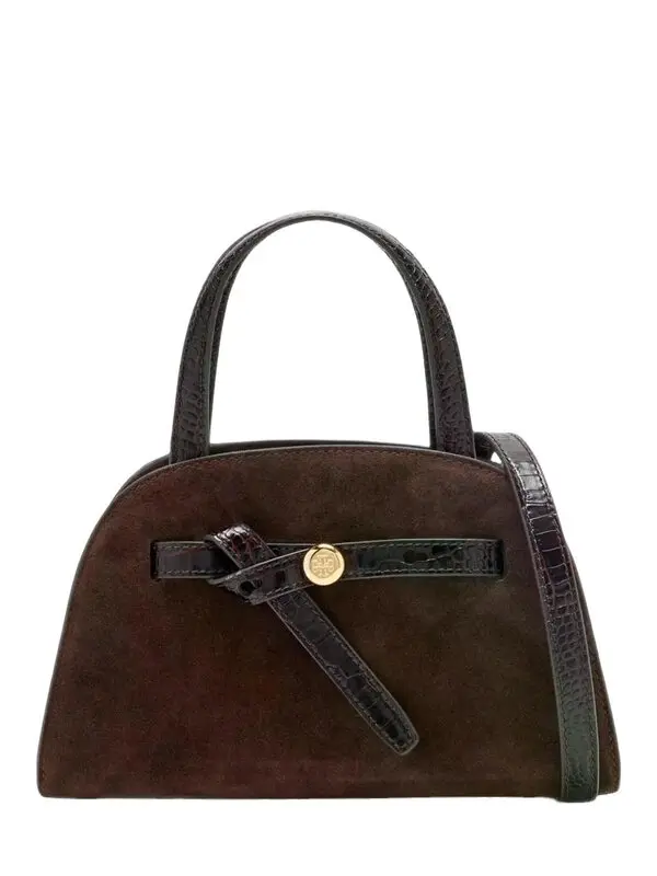 Tory Burch Small Romy Suede Bauletto - Brown