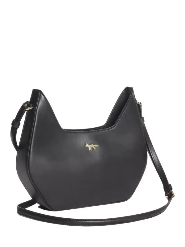 Maison Kitsuné Leather Shoulder Bag - Black