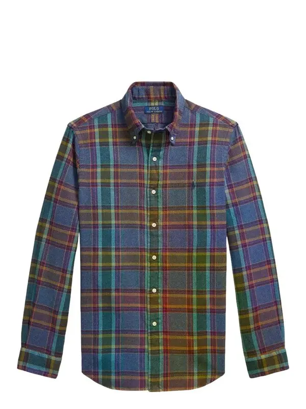Polo Ralph Lauren Plaid Brushed-flannel Shirt - Blue