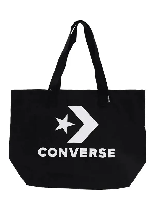 CONVERSE Star Chevron Logo Print Tote Bag - Black