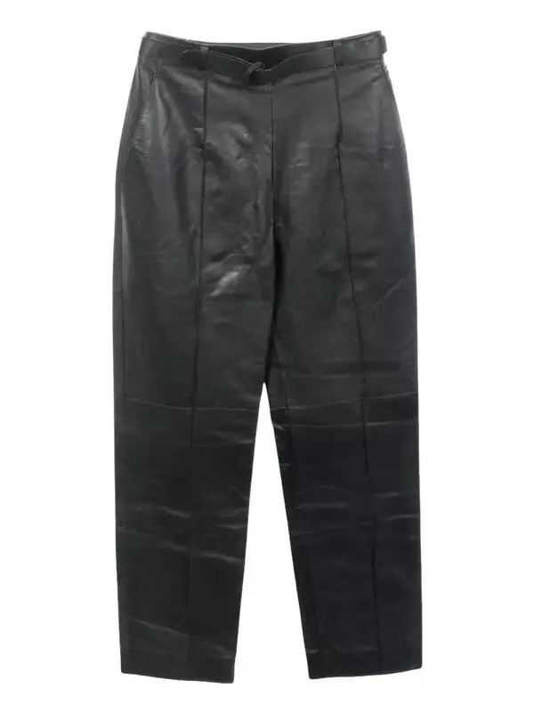 Hermès Belted Leather Trousers - Black