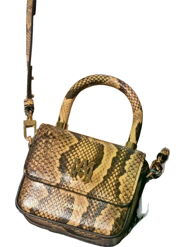 Amiri Nano Ma Snakeskin-effect Mini Bag - Brown