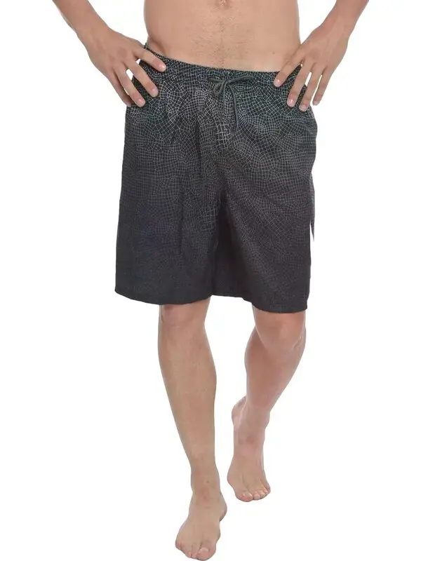 Nike Boxer Grid-print Swim Trunks - Black