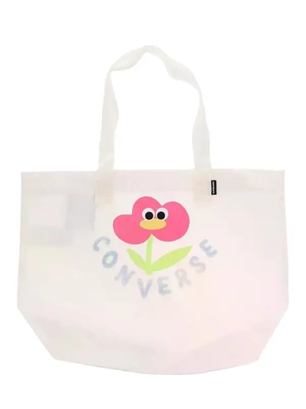 CONVERSE Logo Print Floral Tote Bag - Neutrals