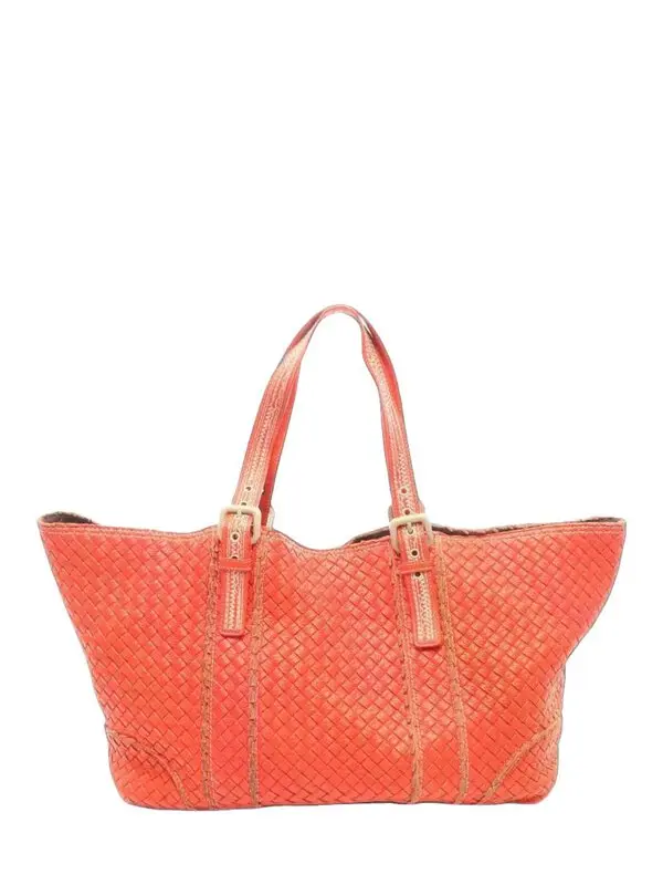 Bottega Veneta 2000s Intrecciato Leather Tote Bag - Orange