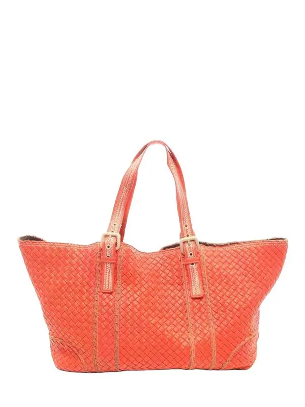 Bottega Veneta 2000s Intrecciato Leather Tote Bag - Orange