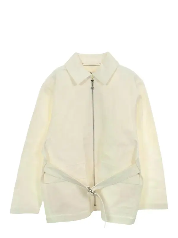 Hermès Belted Zip-up Jacket - White