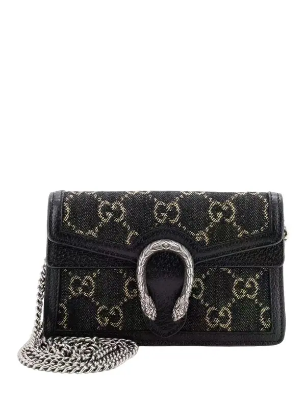Gucci Dionysus Gg Denim Super Mini Crossbody Bag - Black