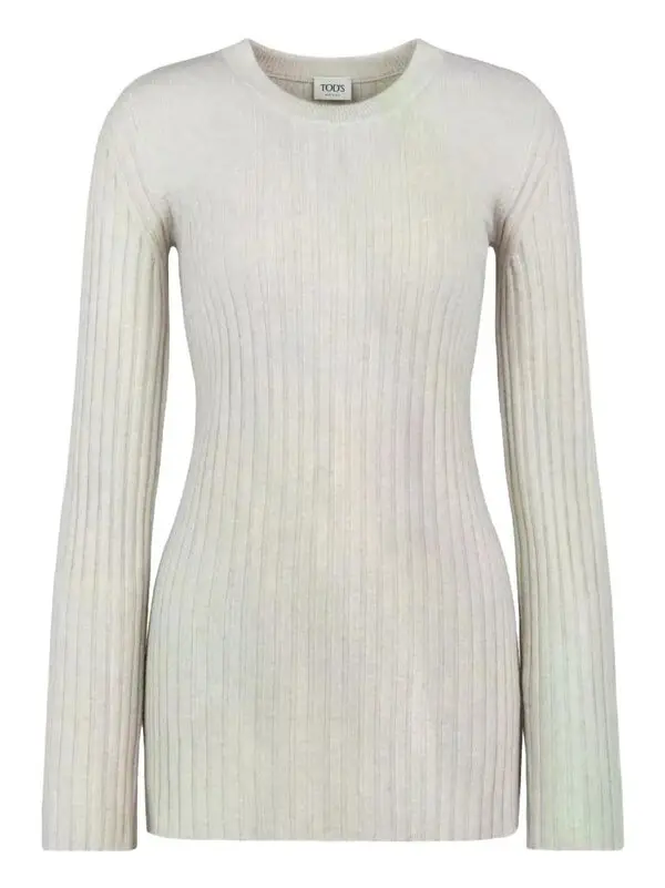 TOD'S Ribbed Knit Sweater - Neutrals