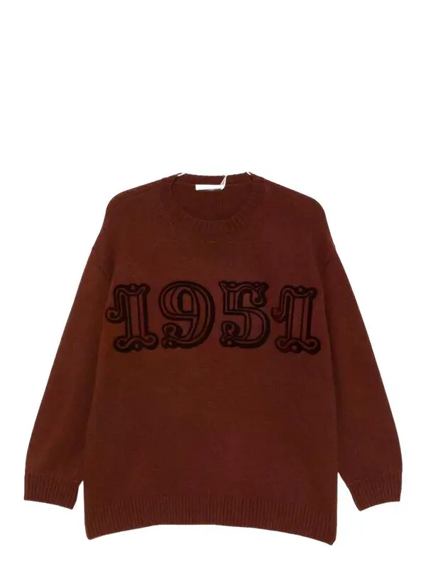 Max Mara Logo-appliqué Crew-neck Sweater - Red