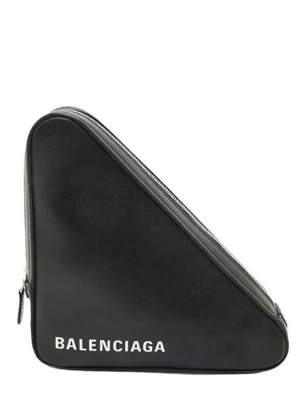 Balenciaga Triangle Zip Clutch - Black