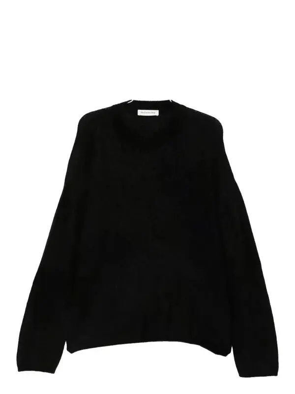 THE FRANKIE SHOP Oversized Crew Neck Sweater - Black