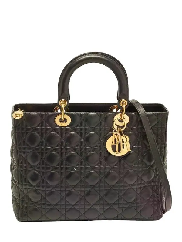 Dior Lady Cannage Tote Bag - Black