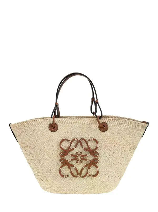 Loewe Medium Anagram Raffia Tote Bag - Neutrals